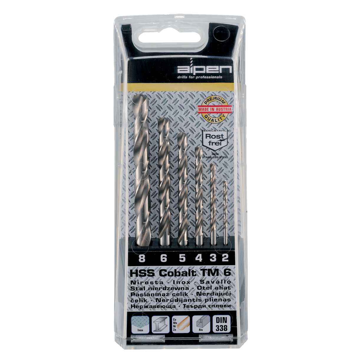 Alpen Metric HSS Cobalt Drill Set 6 Piece - 2,3,4,5,6 & 8mm | Ablefix