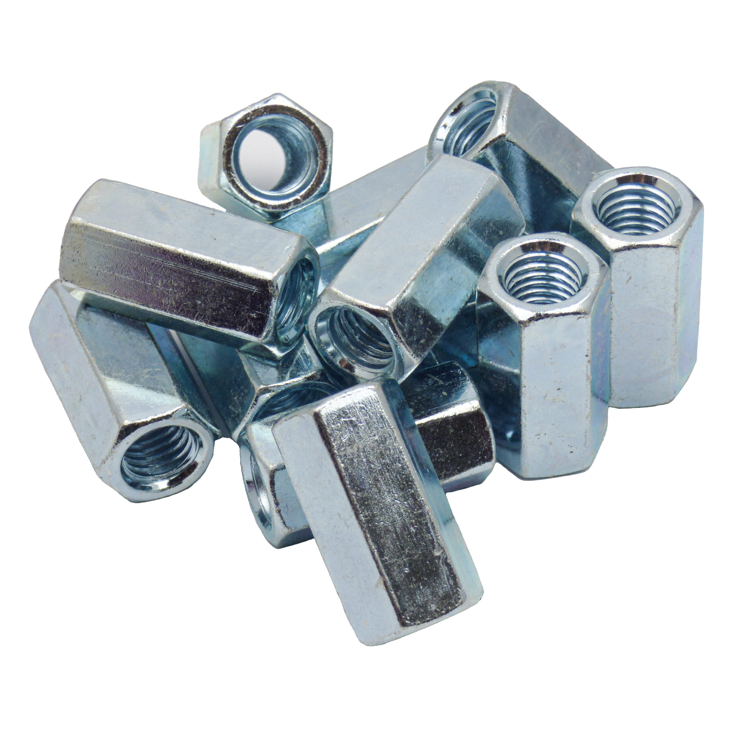 Nuts - Hex Coupler Zinc Plated M8 - Box of 100 | Ablefix