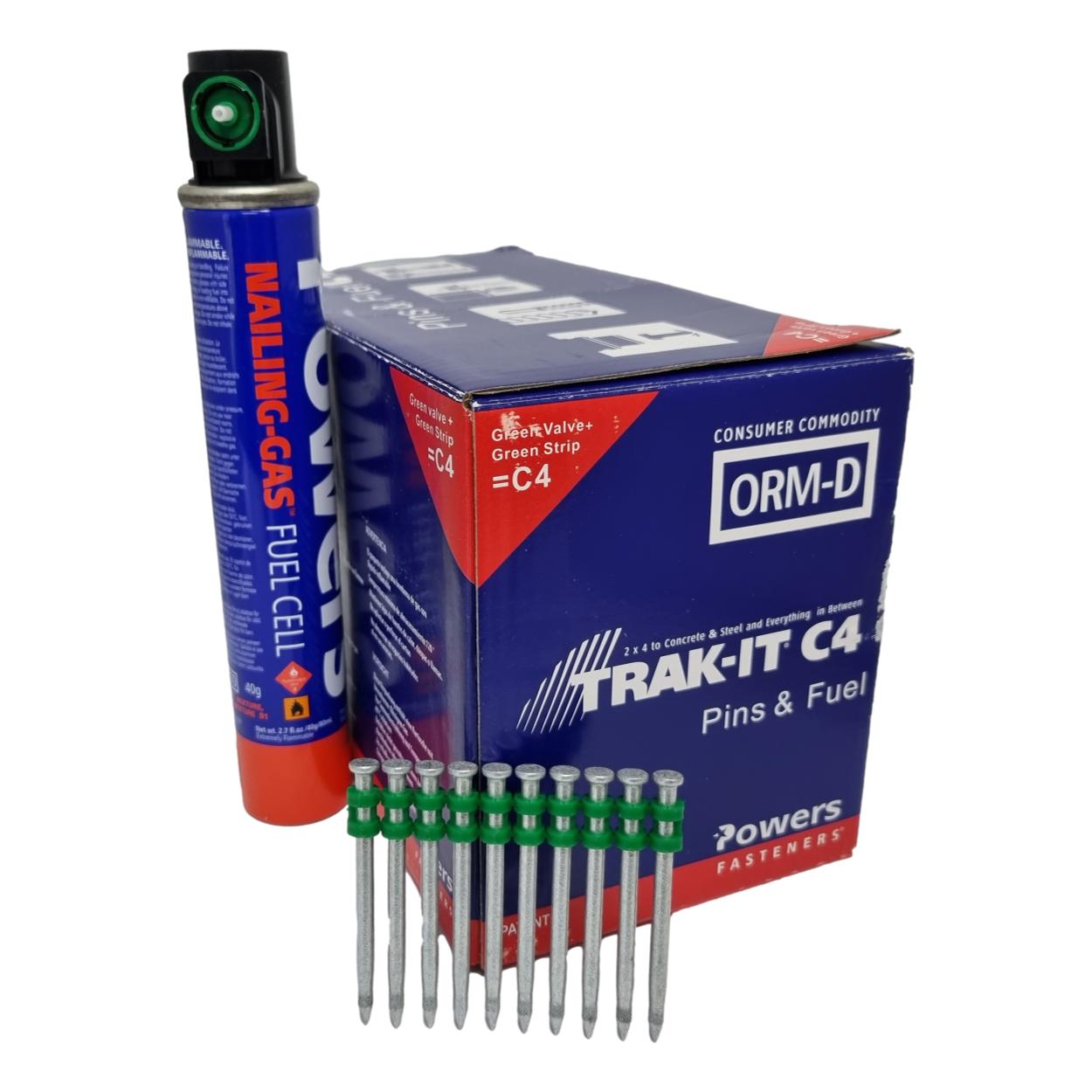 Powers C4 57mm Concrete Nails & Gas - Box 500 | Ablefix